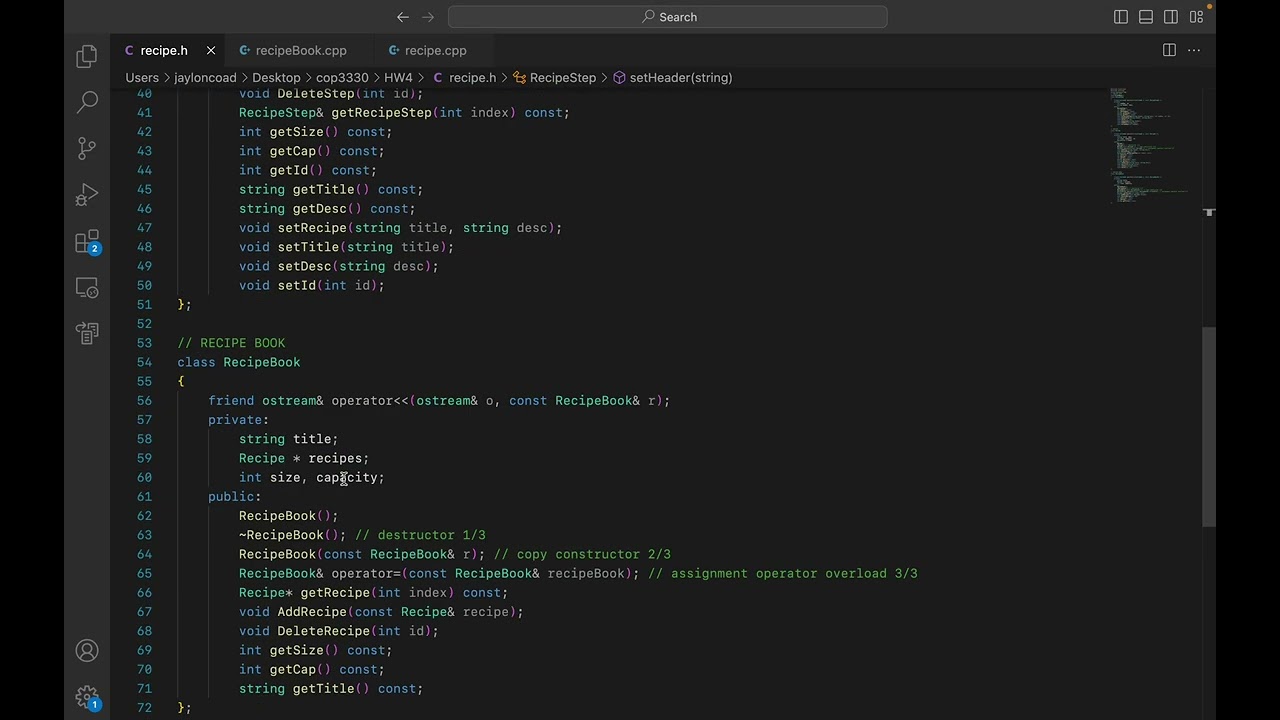 Programming Assignment 4: Container Classes (COP3330)