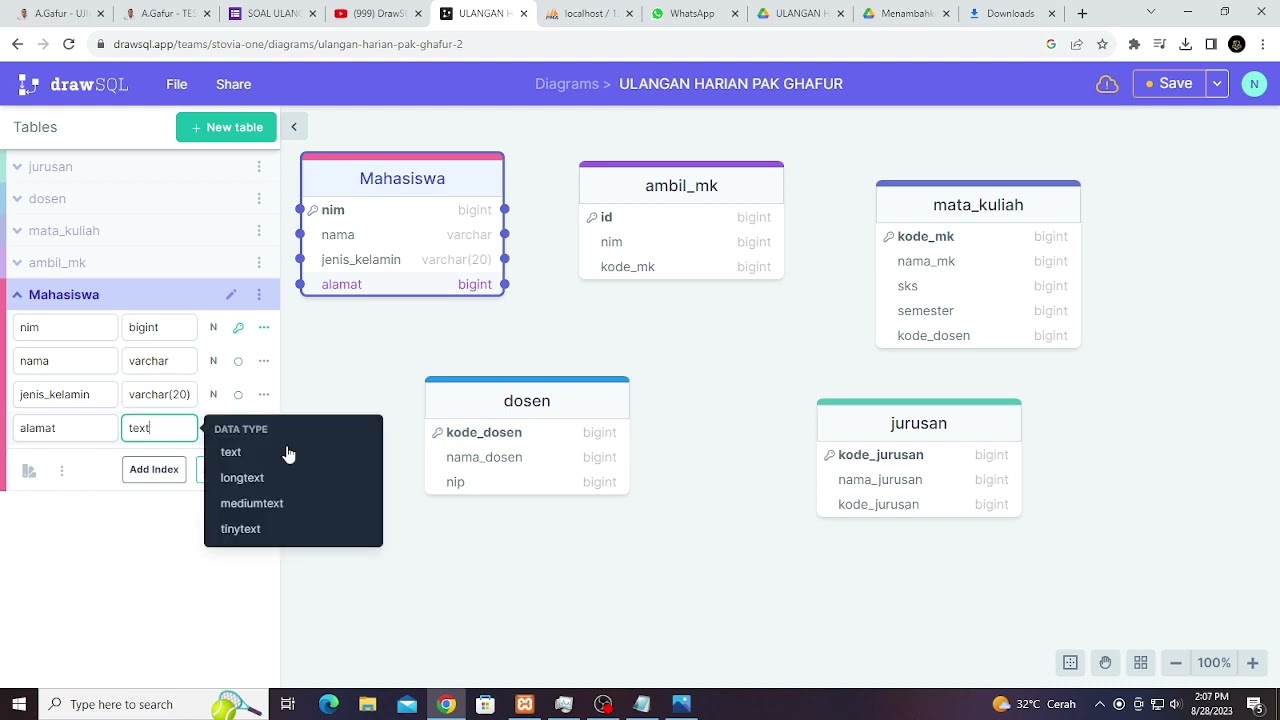 CARA MEMBUAT TABLE DATABASE DI WEBSITE DrawSQL SQL Visual Tool | Best SQL Tool | SQL
