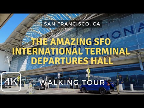 Exploring the San Francisco International Terminal Departures Hall, SFO Airport 2024