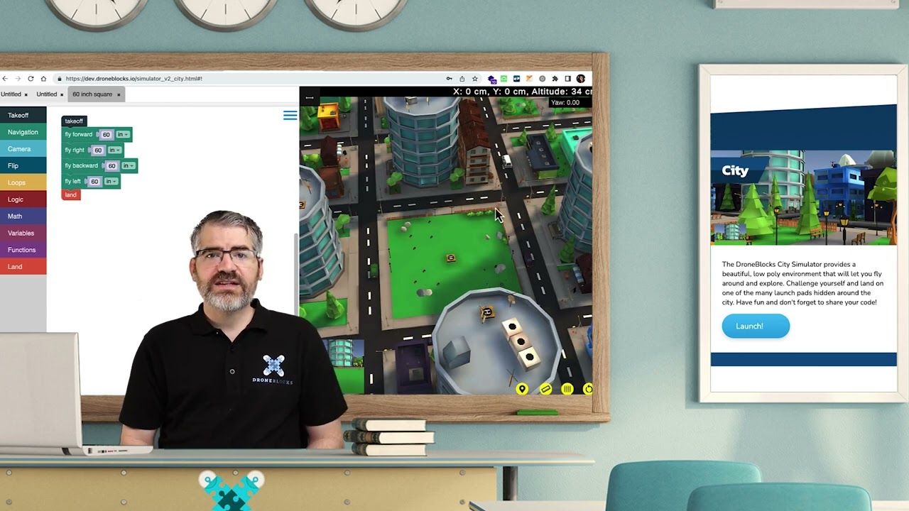 The DroneBlocks Simulator for Tello Drone Coding