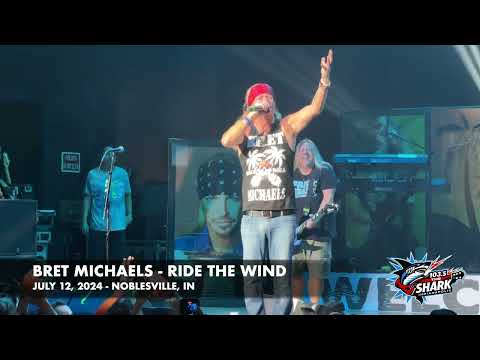 Bret Michaels performs his Poison song "Ride The Wind" in Noblesville, IN on July 12, 2024