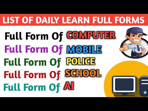 Full Form of Computer, Police , Mobile , School & AI #english #engineering #englishspeaking