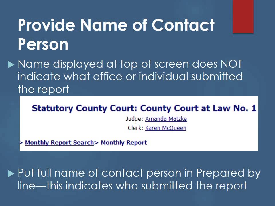 Submitting Your Monthly Activity Reports - County Courts