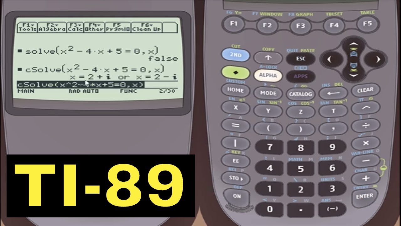 TI-89 Calculator - 10 - Using the Algebraic Equation Solver