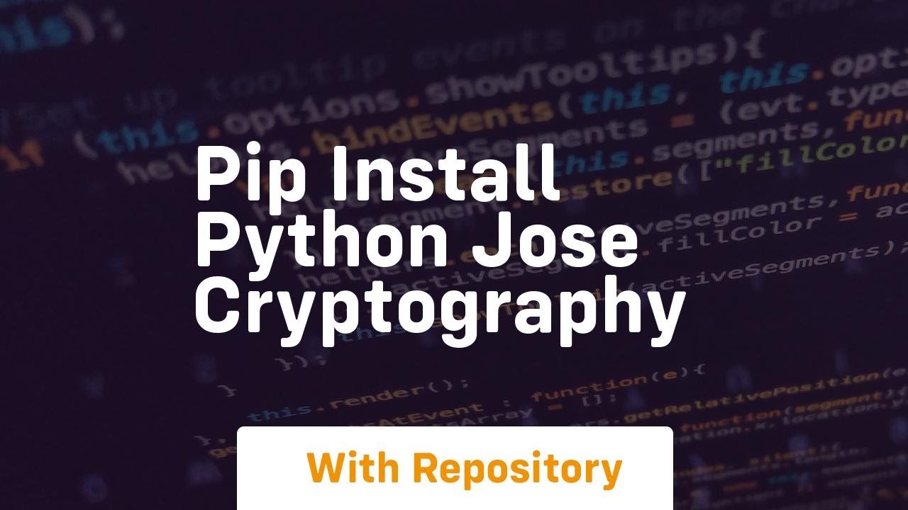 pip install python jose cryptography