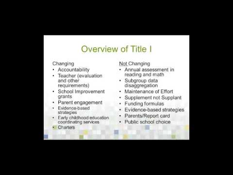 Transitioning to the New Title I "Every Student Succeeds Act" (ESSA)