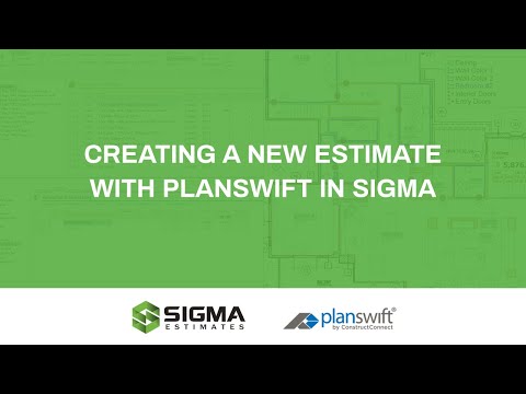 How to create a new estimate with Planswift in Sigma