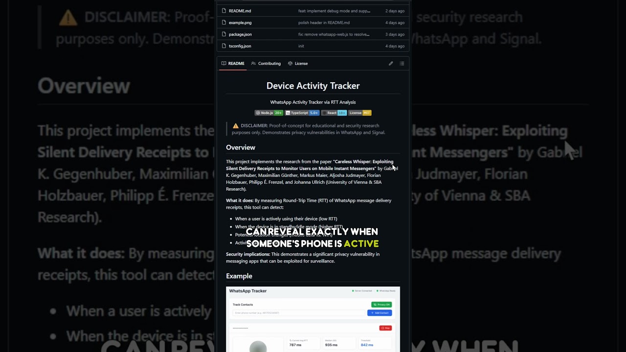 Device Activity Tracker: This WhatsApp Privacy Flaw Is Terrifying #github