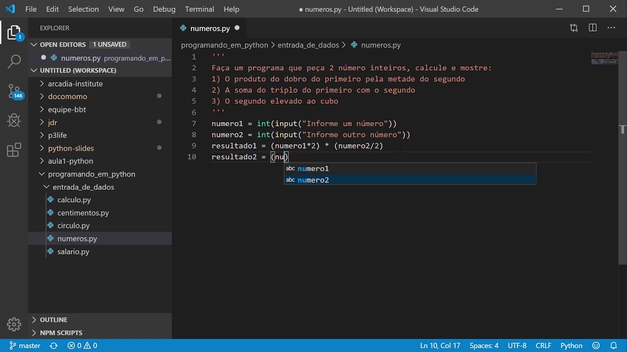 #Programando em #Python: Prática 05 (Operações Matemáticas)