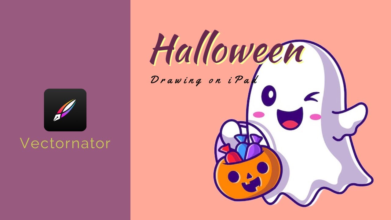 Vectornator - How to draw Halloween candy ghost on your iPad | Creative Design