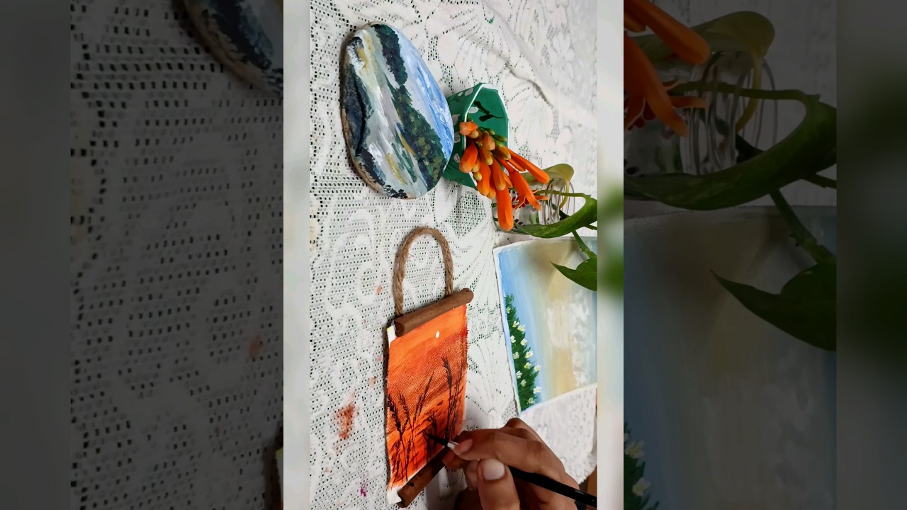 diy scroll painting 🖼 😍 #shortsviral #youtubeshorts_ #diy #creativeart