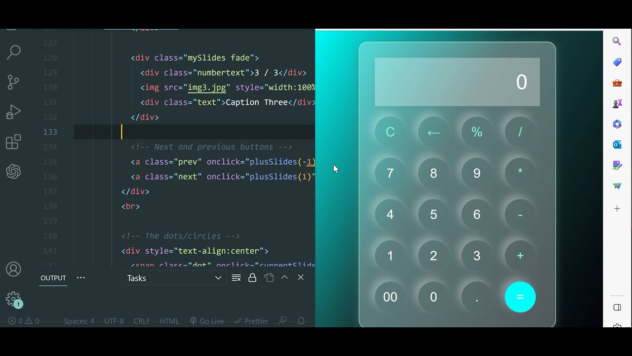 ASMR Programming - Calculator App Coding html css javascript - No Talking