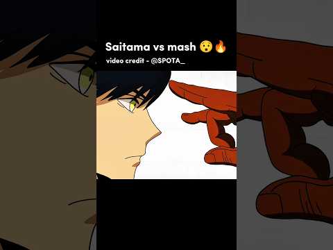 Saitama vs mash branded | Saitama used 0.00001% power 🔥😂 #shorts #anime #saitama #badass #moments