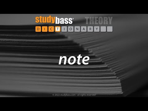 note :: StudyBass Music Dictionary