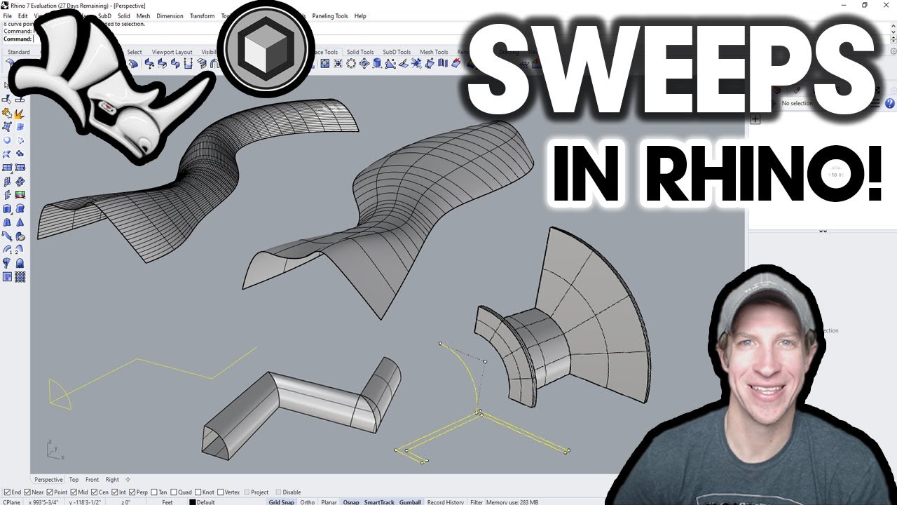 How to Use the SWEEP TOOL in Rhino!