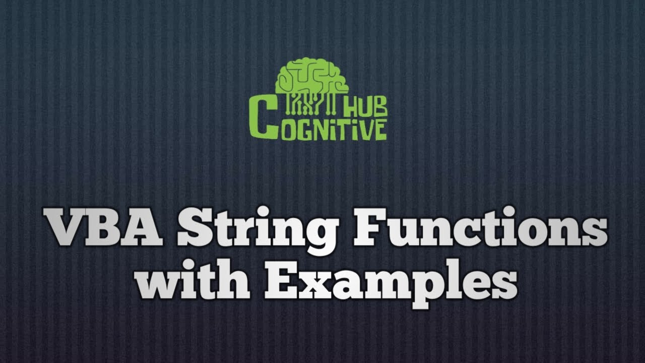 VBA String Functions with Examples l VBA l Excel Programming l Excel Macros