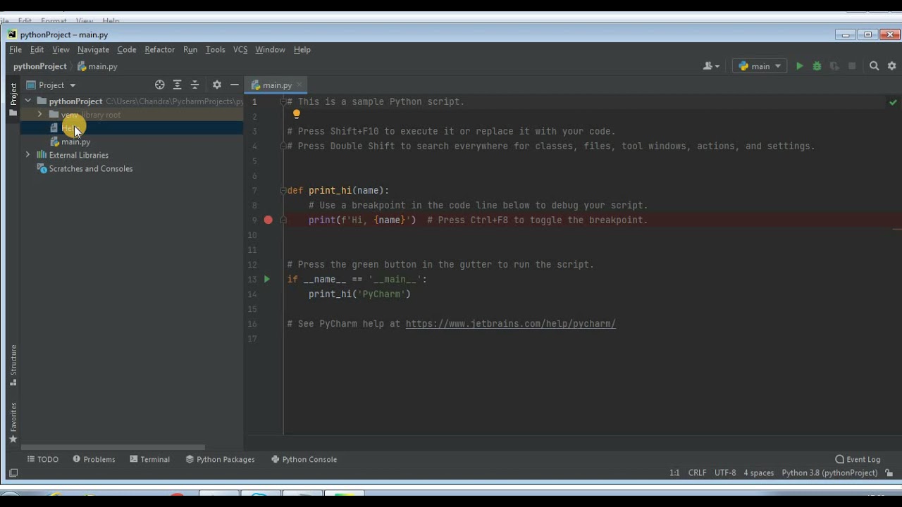 Python Programming #Pycharm explore #Hello world Program
