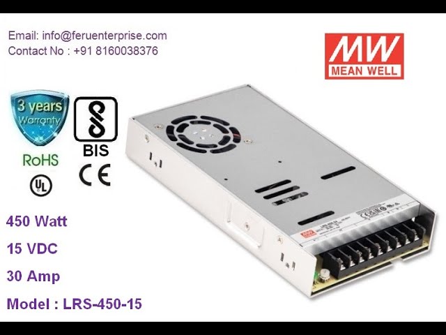 SE-450-24 Meanwell Power Supply 450W SMPS - 24VDC 20A Meanwell SMPS ...