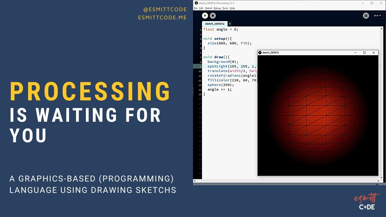 A simple introduction to Processing: a graphic language for 2D/3D
