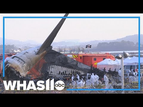 Crews sift through charred debris of South Korean plane crash