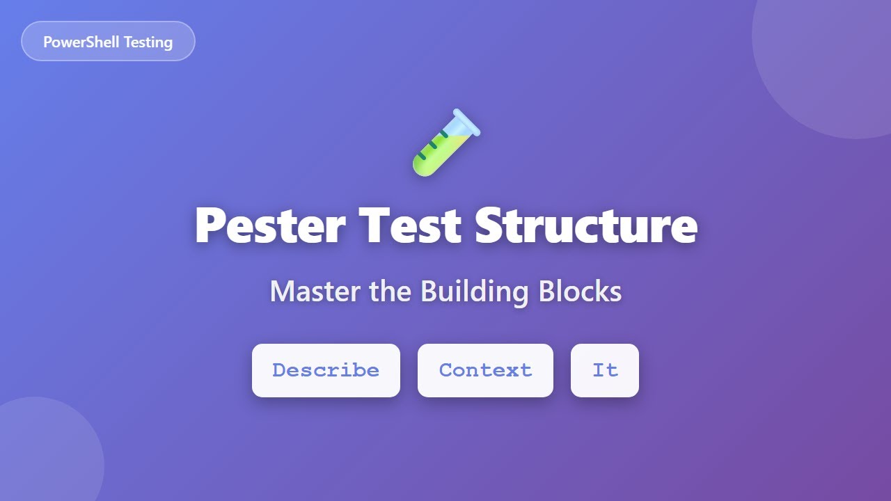Pester Test Structure: Describe, Context, It Blocks Explained | PowerShell Testing Tutorial