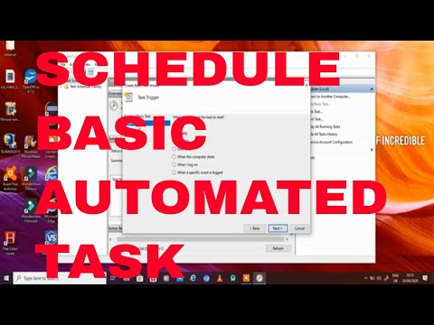 Task Scheduler how to schedule basic task on Windows 10
