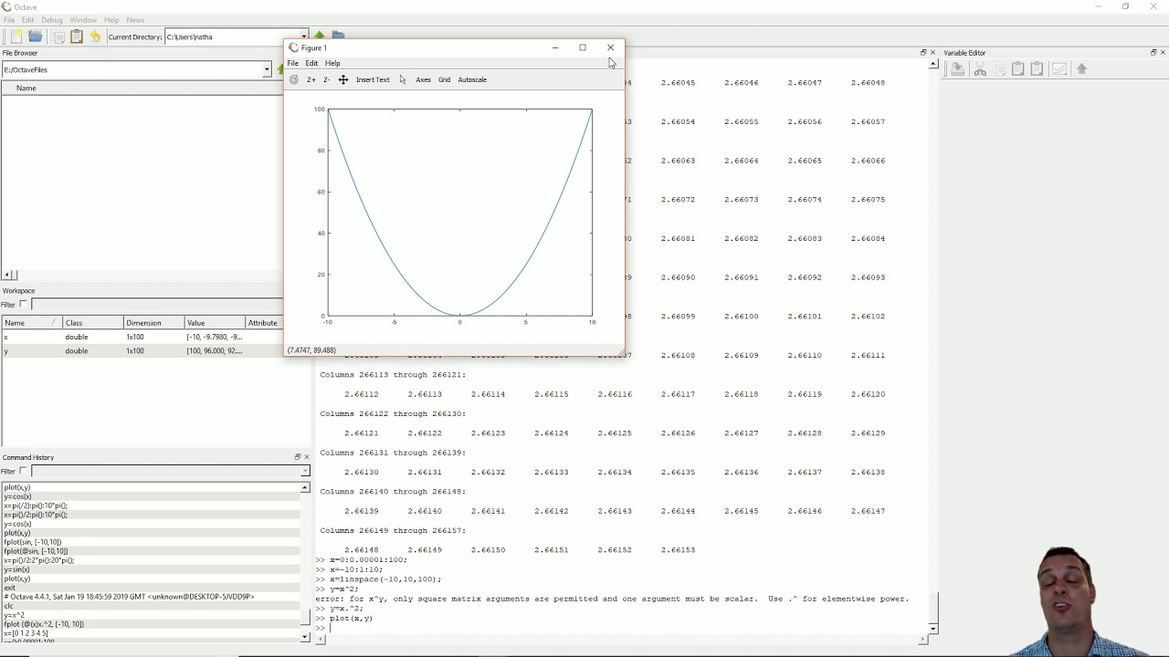 Octave Tutorial - Intro to 2D graphing