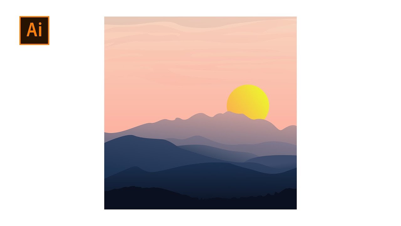 How To Make A Sunset Background - Adobe Illustrator Tutorials