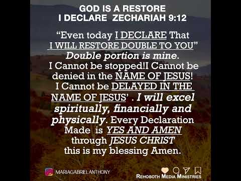 God is a restorer ? Daily Bible verse declaration for breakthrough | Sis. Maria Francis RMM| #115