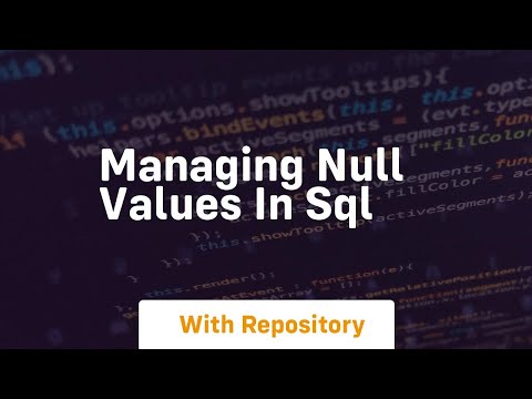 managing null values in sql