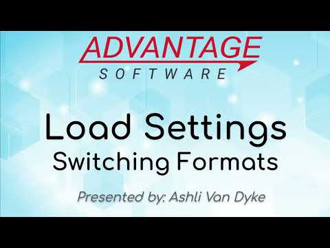 Load Settings - Switch Formats