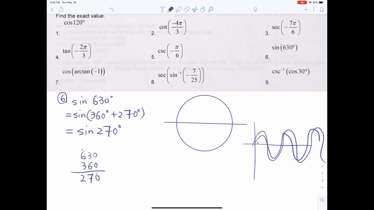 Trigonometry worksheet for sleep or learn 02