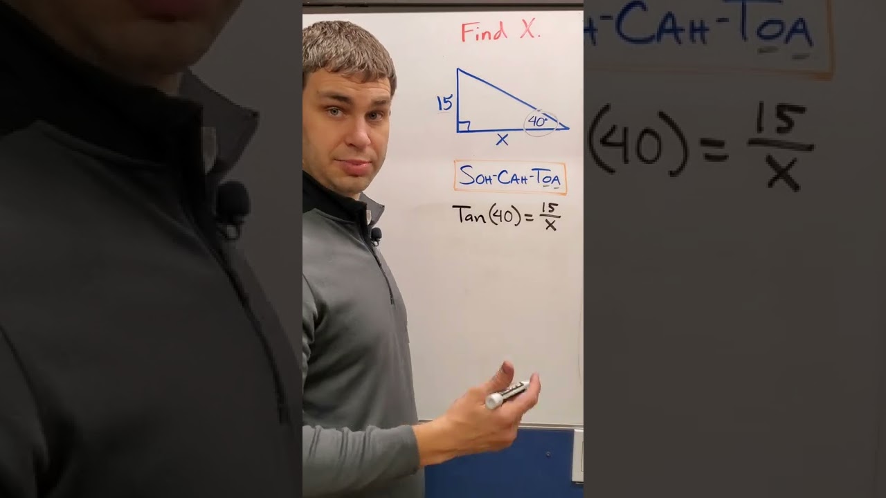 Find Missing Side Length Using SohCahToa Trig in Geometry