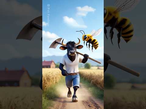 The poor cow was stung by a bee #dog #funny #cow #animation #cartoon #cute #animals #pets