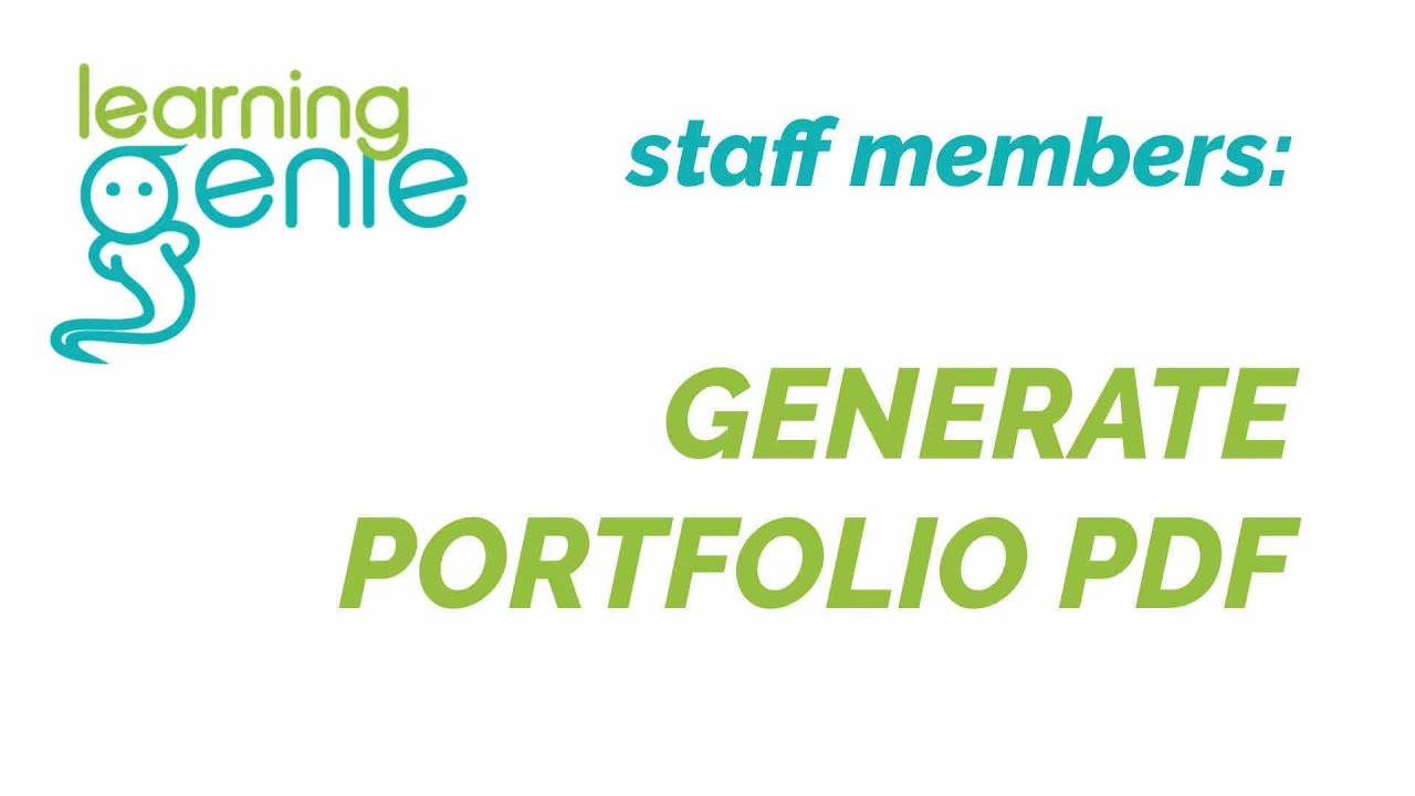 Staff Members | Generate Portfolio PDF