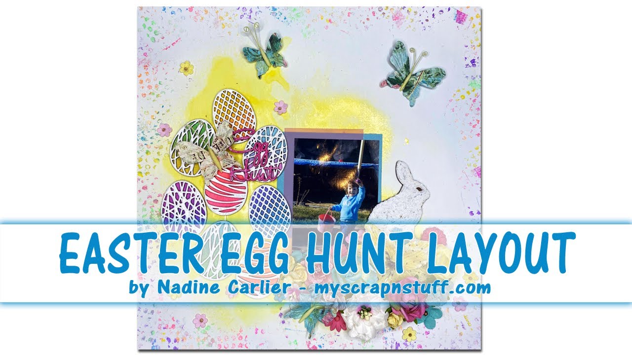 Easter Egg Hunt Scrapbook Layout Using Chipboard