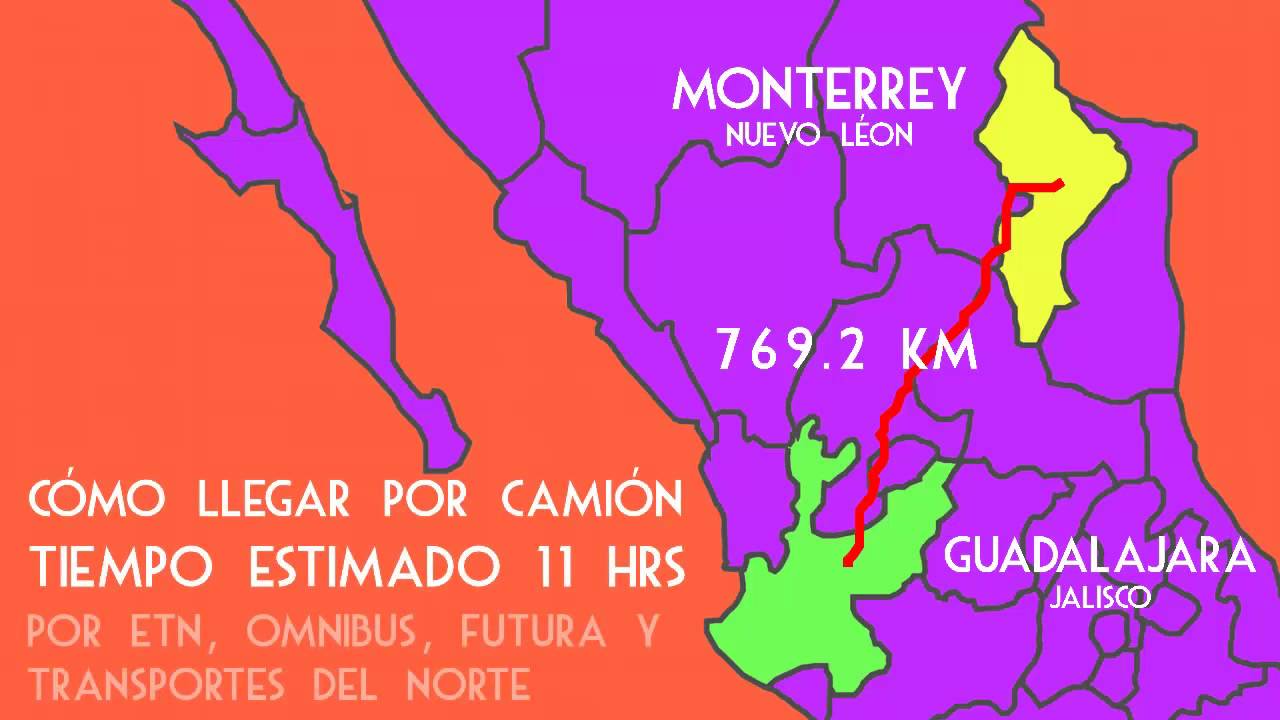Mapas: ¿Cómo llegar de Monterrey, NL  a Guadalajara, Jal?