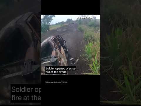 Ukrainian Soldier Eliminated Russian FPV Drone With Machine Gun #warinukraine #drone