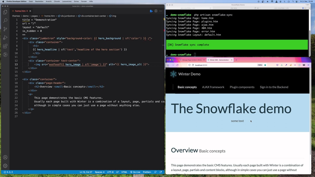 Snowflake Plugin for Winter CMS
