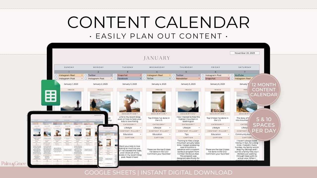 Social Media Content Calendar for Google Sheets - Video Tutorial