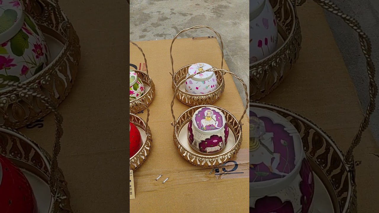 Metal dryfruit jar capacity 250gm dryfruit from Rayan Intl #handicraft #art #handmade #wedding