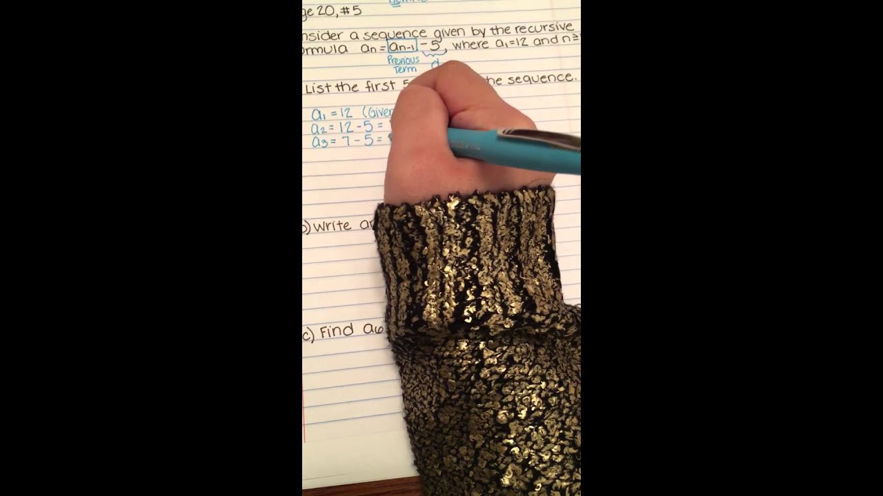 Arithmetic Sequences: Recursive Formula