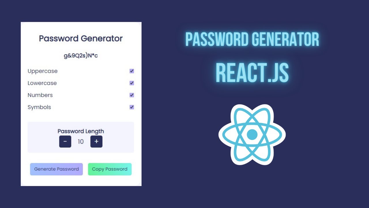Password Generator Application - Beginner React JS Project (2022)
