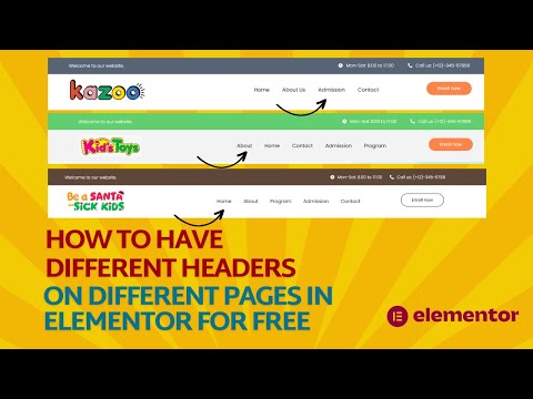 How to Have Different Headers on Different Pages in Elementor for Free