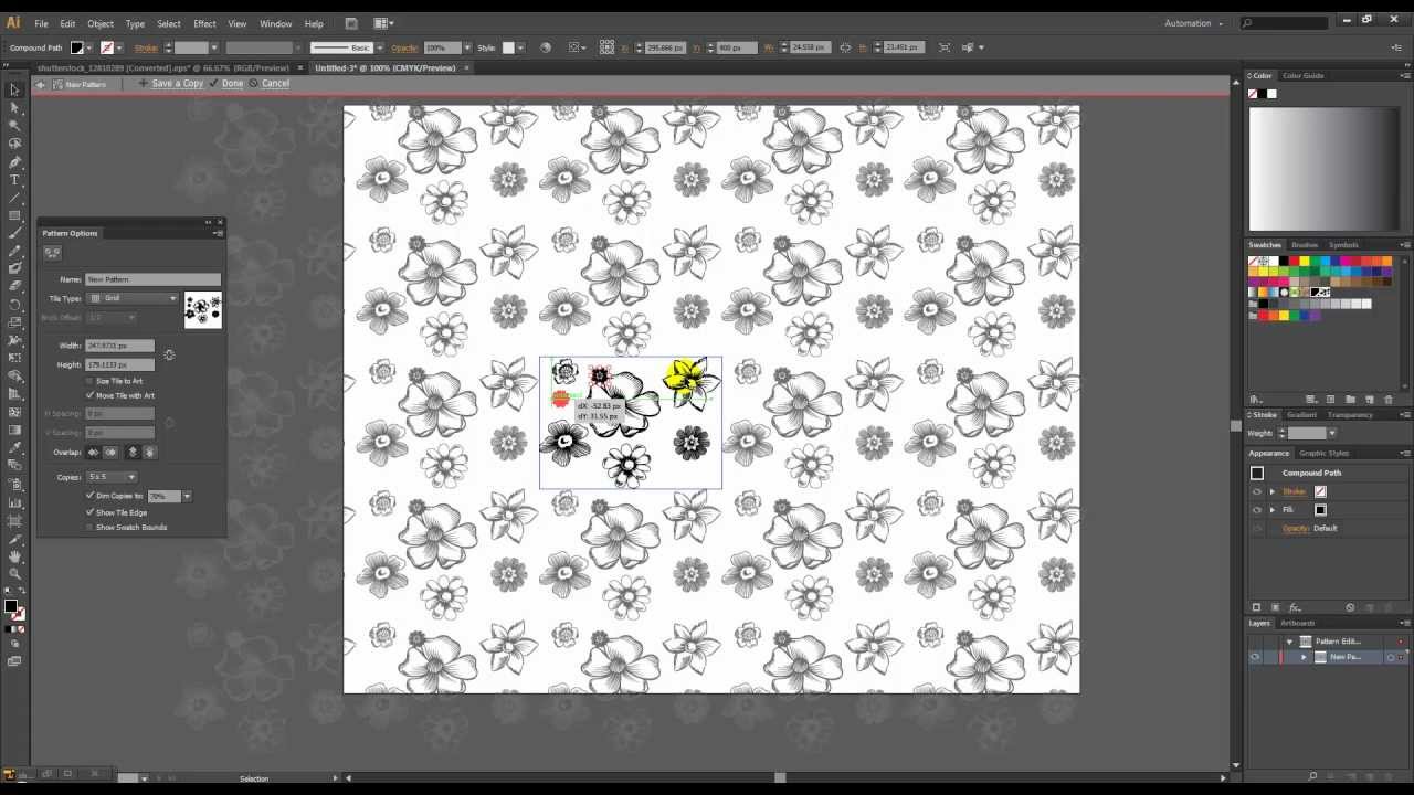 How To Create Seamless patterns Using Illustrator CS6