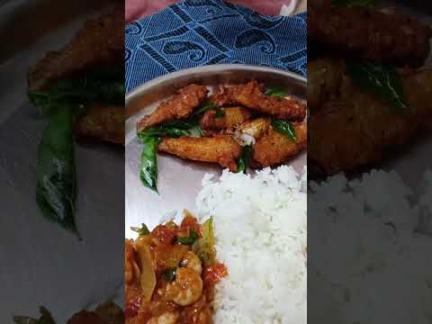 Today lunch special menu #fishfry #prawnthokku