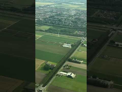 Beautiful landing in Amsterdam Schiphol airport