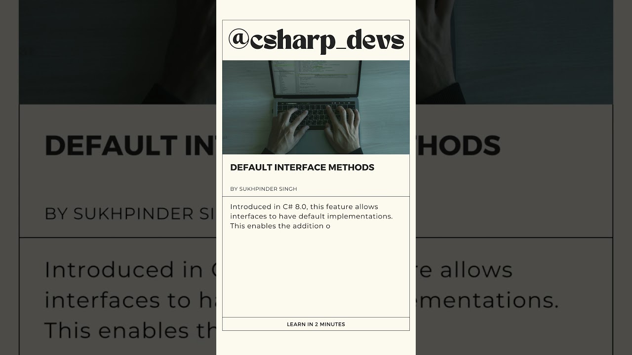 Default Interface Methods in C# 8.0: Enhance Interfaces Easily! #dotnet #microsoft #coding #csharp