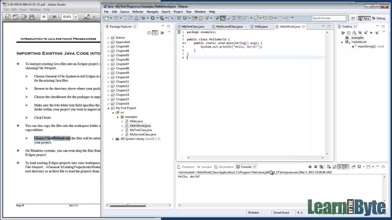Intro to Java Training Course - Chapter 3 - Importing Existing Java Code into Eclipse