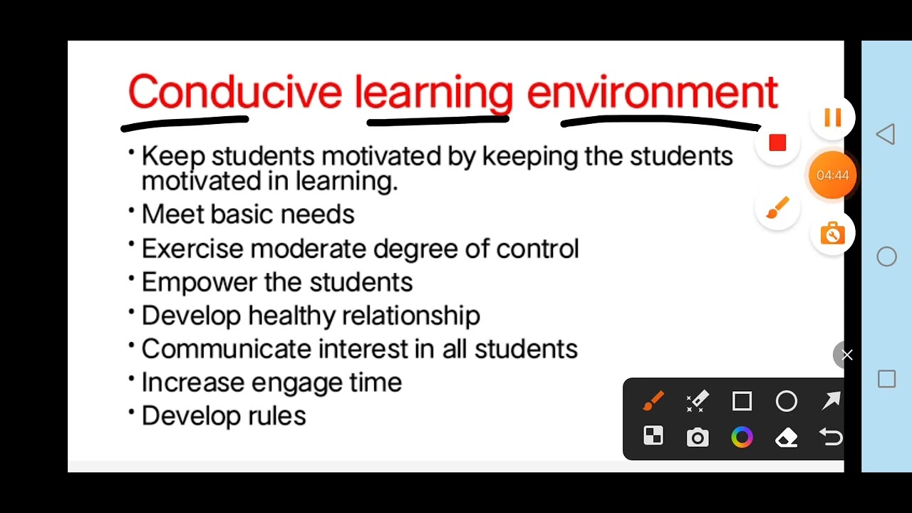 Role of teacher for conducive learning environment part A 8602 unit 1